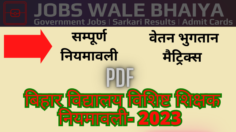 Vishist Sikshak Niyamawali 2023 बिहार विद्यालय विशिष्ट शिक्षक नियमावली ...